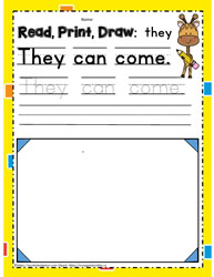 Sight Word they Worksheets