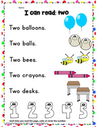 Sight Word two Worksheets