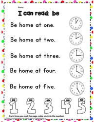 Sight Word be Worksheets