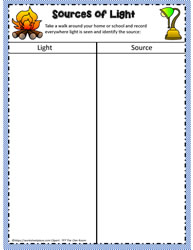 Light and Sound Worksheets