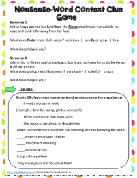 4th Grade Context Clues Worksheets
