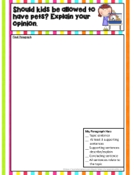 Opinion Writing Prompts Worksheets