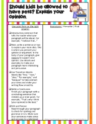 Opinion Writing Prompts Worksheets