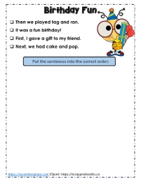 Sentence Sequencing to Paragraphs 1-2 Worksheets