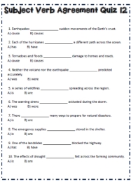 Subject Verb Agreement - Mixed Worksheets