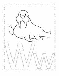 The Letter W Worksheets