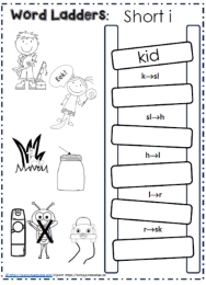 Word Ladders CVC Worksheets