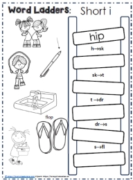 Word Ladders CVC Worksheets
