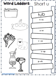 Word Ladders CVC Worksheets