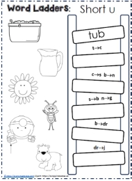 Word Ladders CVC Worksheets